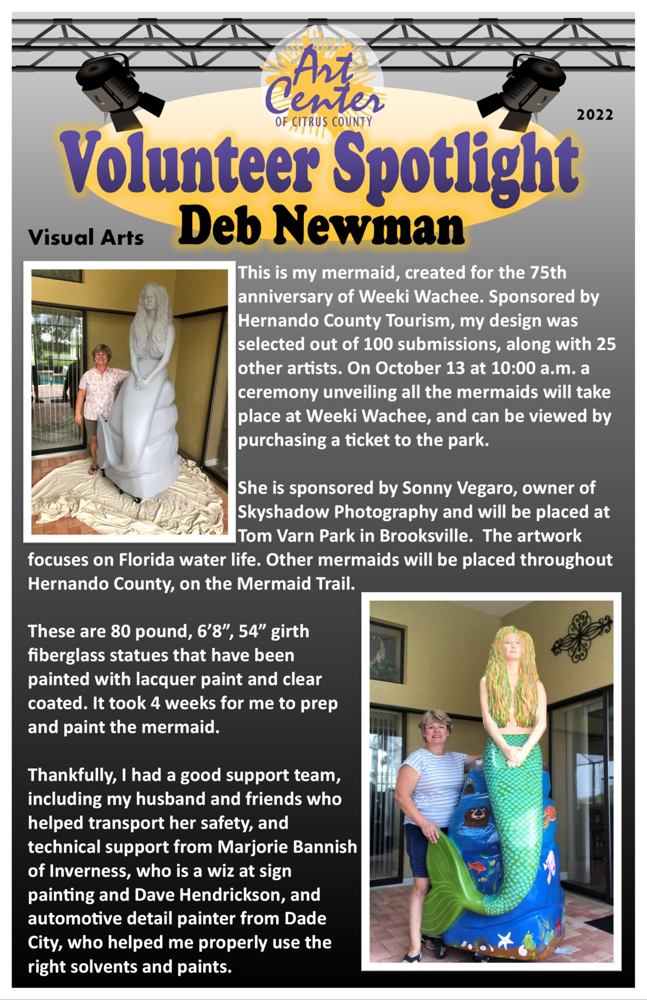 Volunteer Spotlight: Deb Newman – Visual Arts – ART CENTER OF CITRUS COUNTY