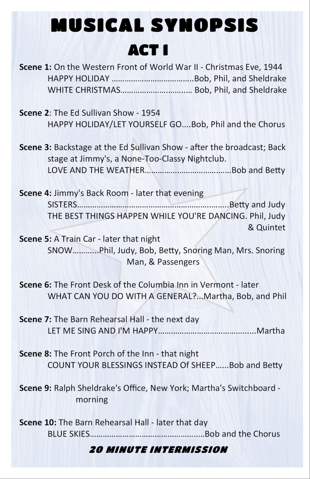 Playbill-White Christmas – ART CENTER OF CITRUS COUNTY